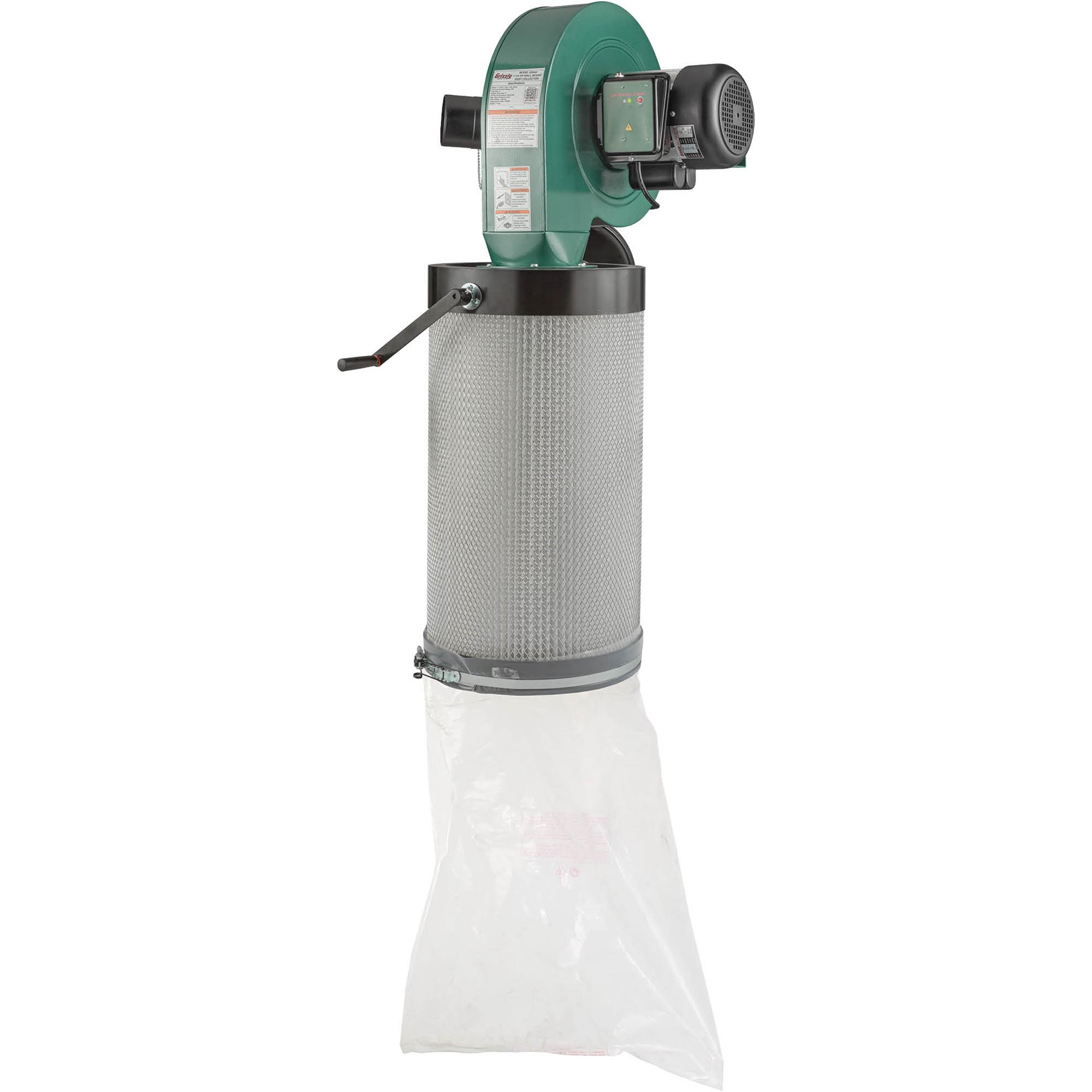 1-1/2 HP Wall Mount Dust Collector with HEPA Filter - Grizzly ...
