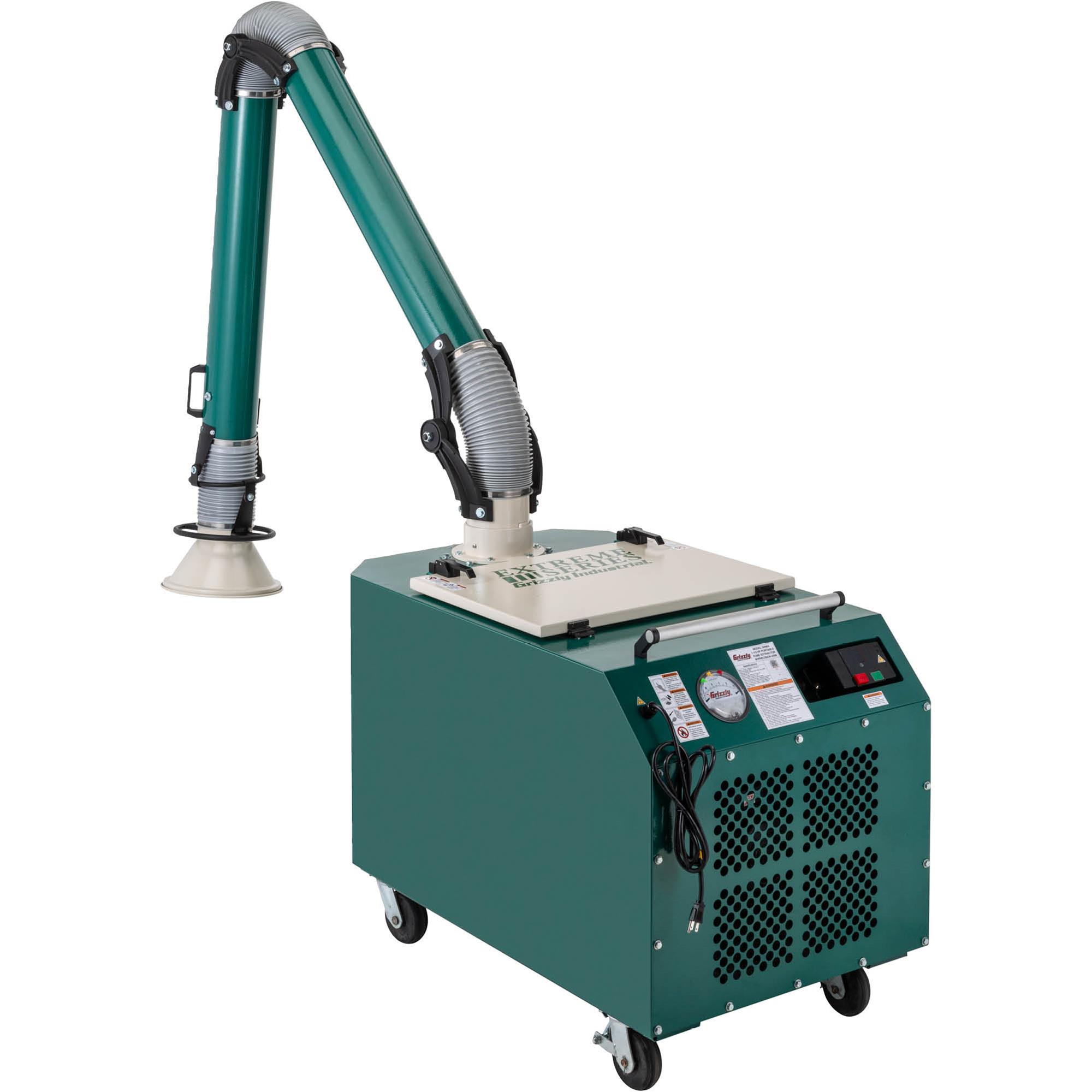 1-1/2 HP Portable Fume Extractor with Precision Arm - Grizzly Industrial