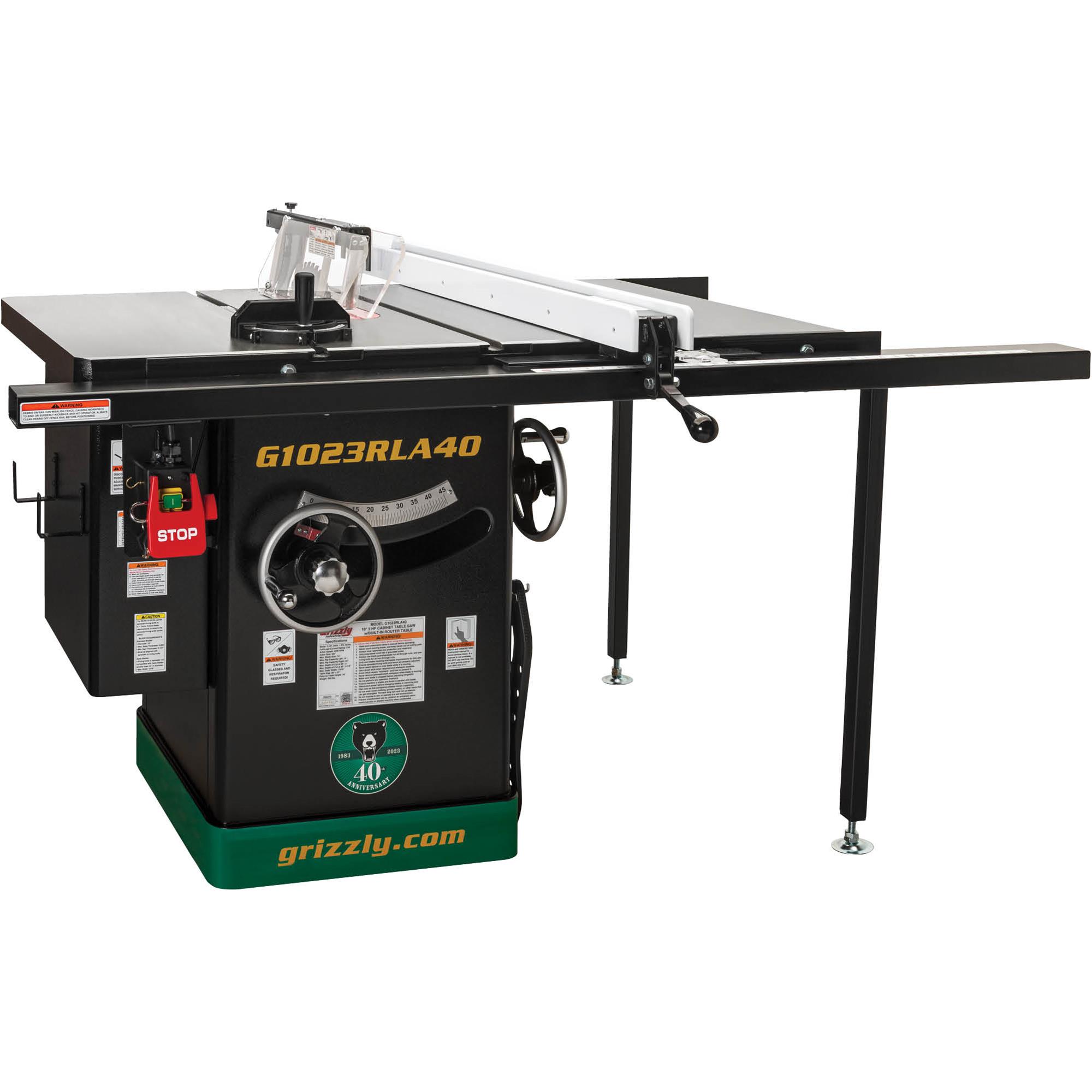 10" 5 HP 240V Cabinet Table Saw - 40th Anniversary Edition - Grizzly ...