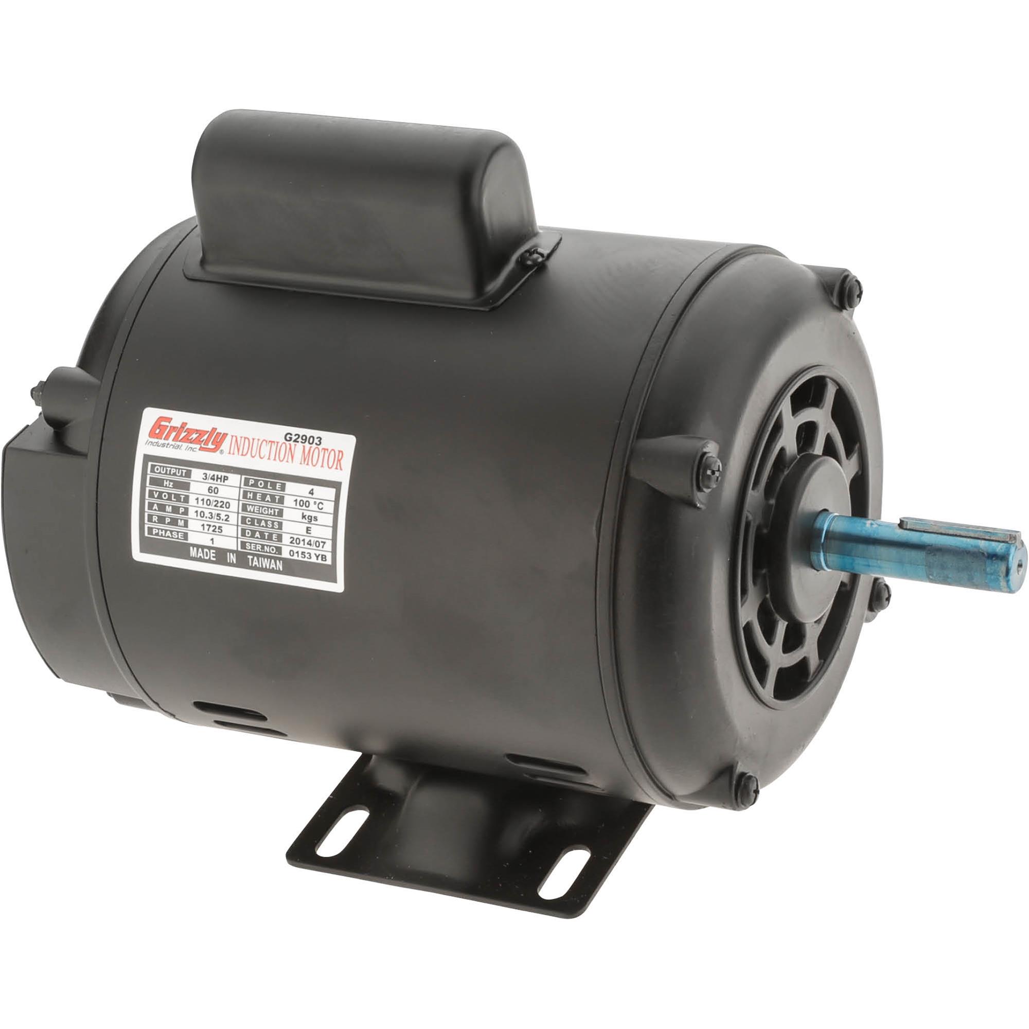 Motor 3/4 HP Single-Phase 1725 RPM Open 110V/220V - Grizzly Industrial ...