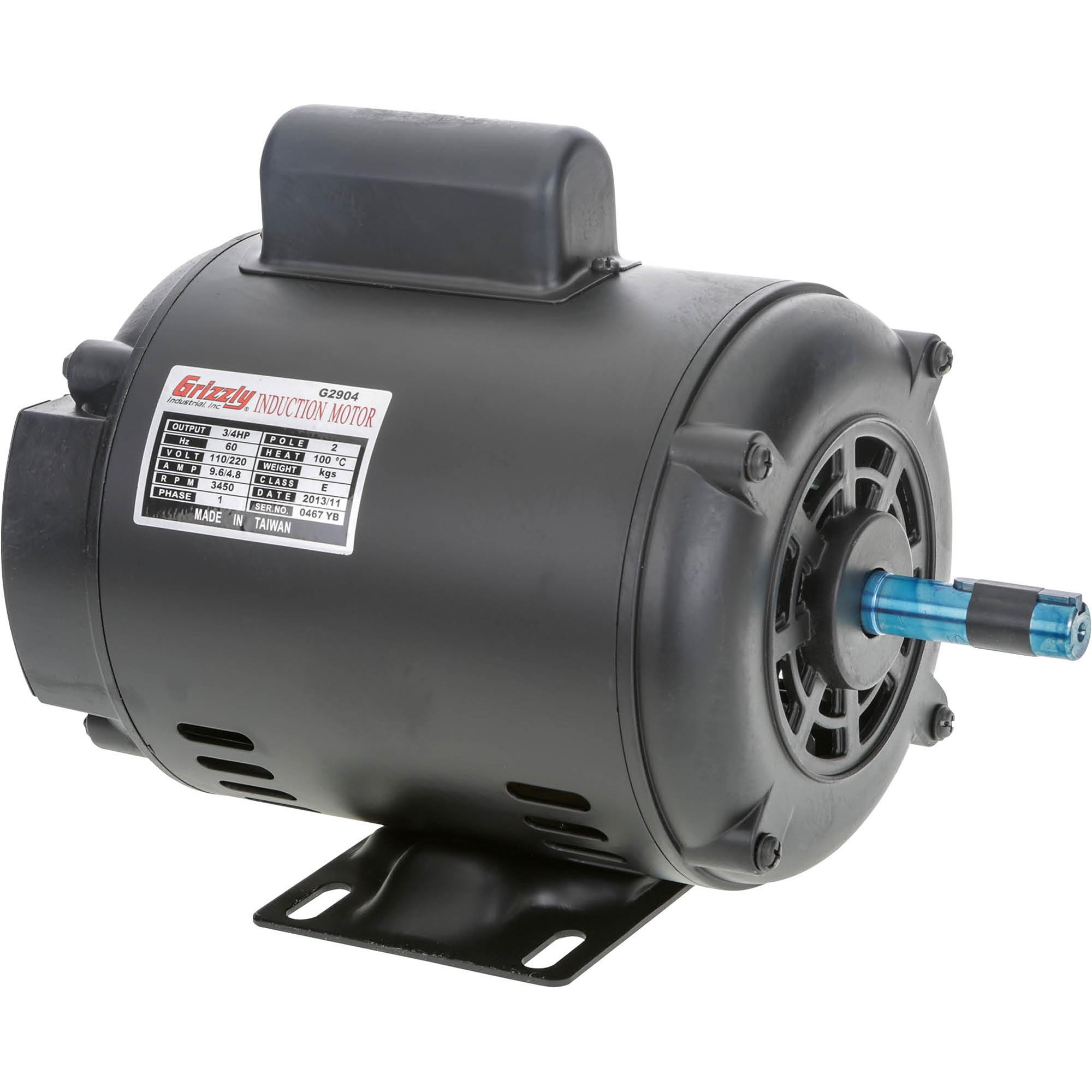 Motor 3/4 HP Single-Phase 3450 RPM Open 110V/220V - Grizzly Industrial