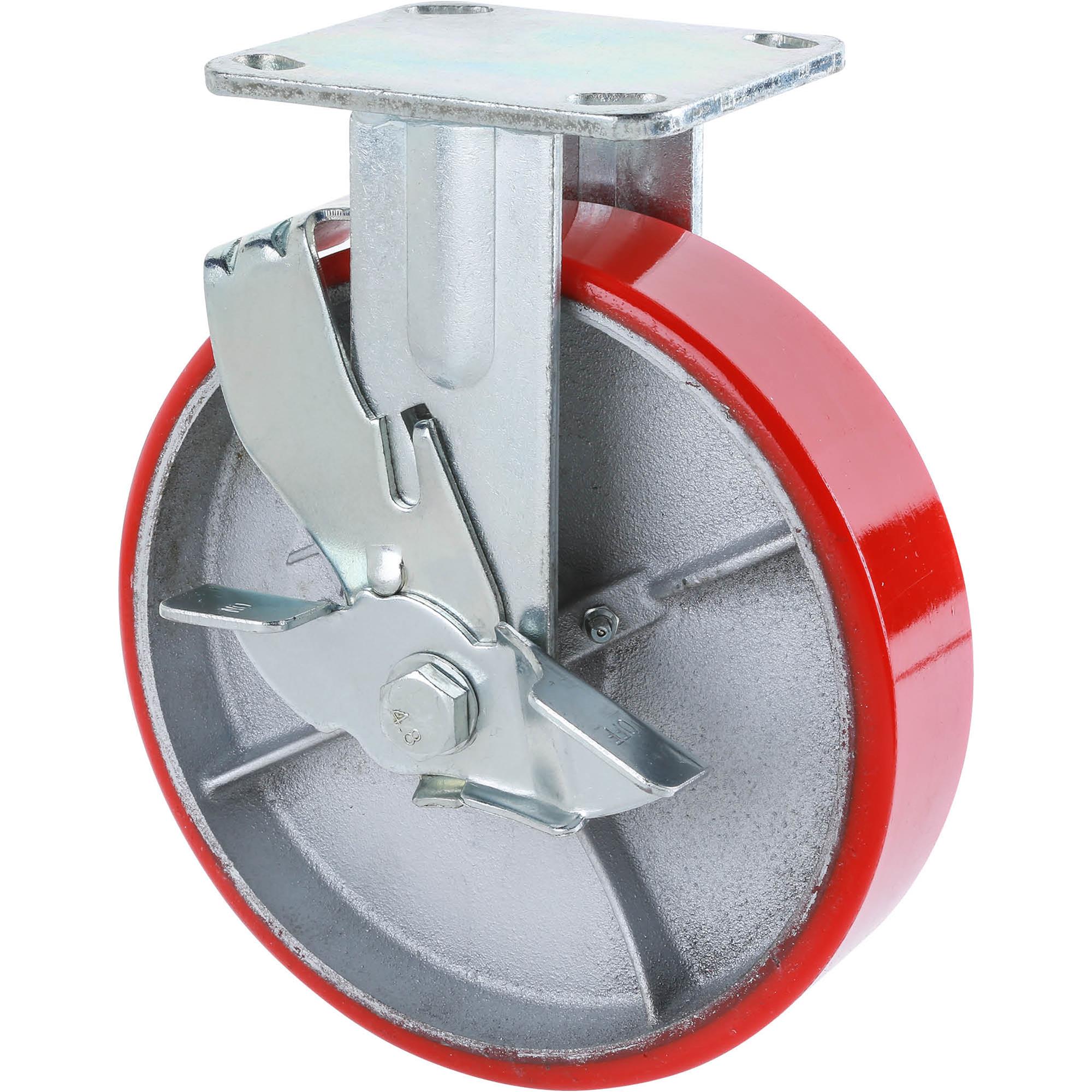 8" Heavy-Duty Fixed Caster w/ Brake at Grizzly.com
