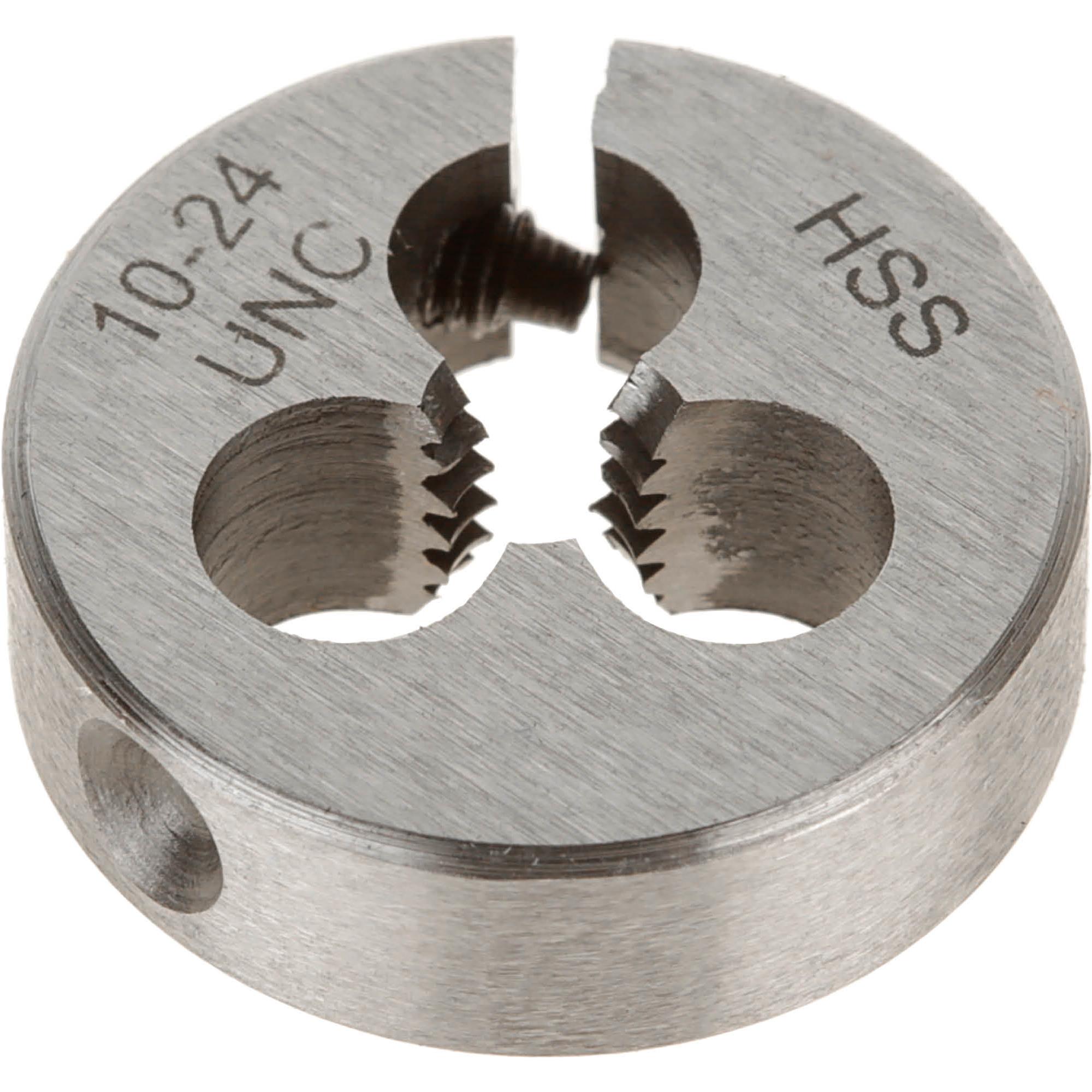 HSS Round Adjustable Split Die - 10-24 x 13/16" at Grizzly.com