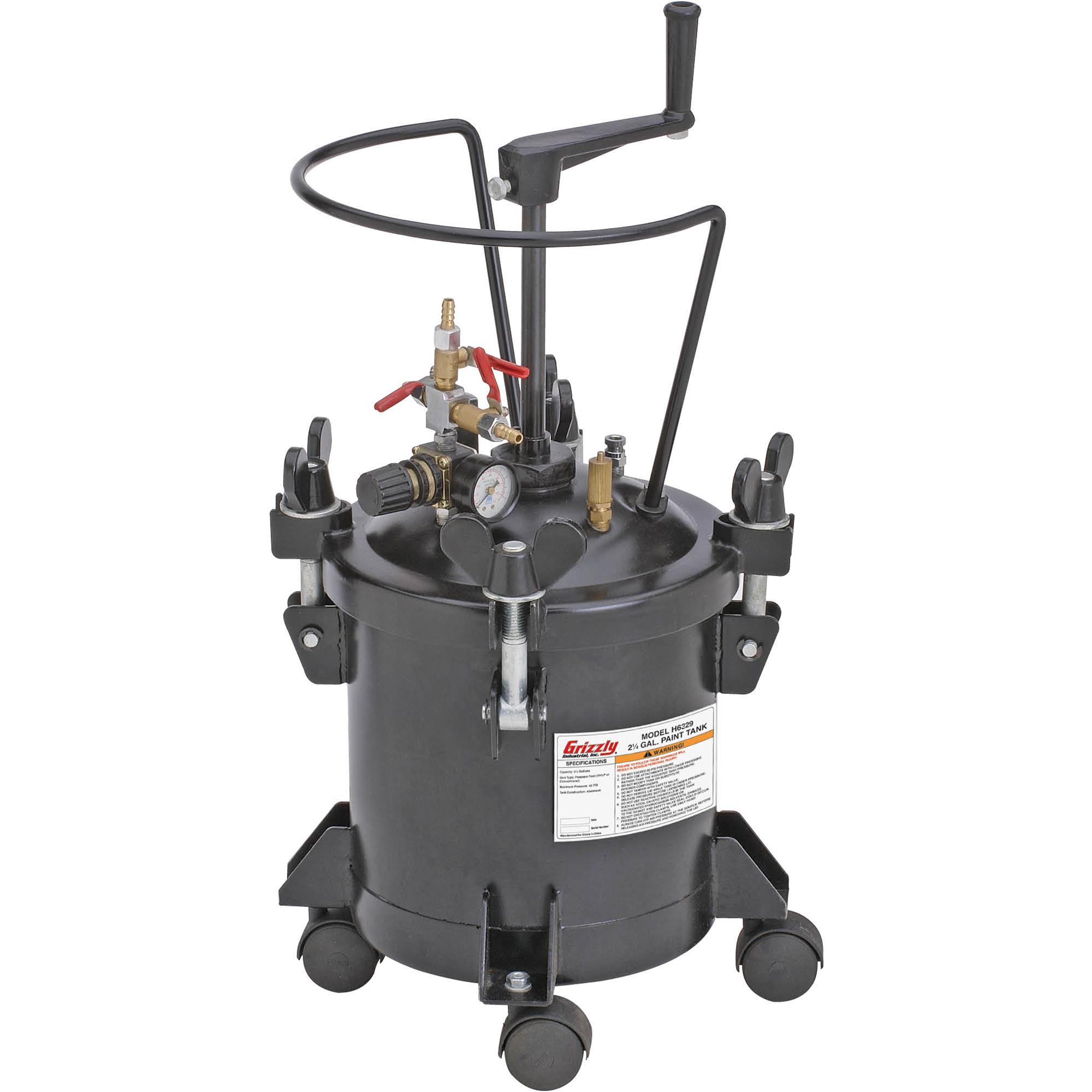 Paint Tank w/ Gauges, 2-1/2 Gal. - Grizzly Industrial, Inc.