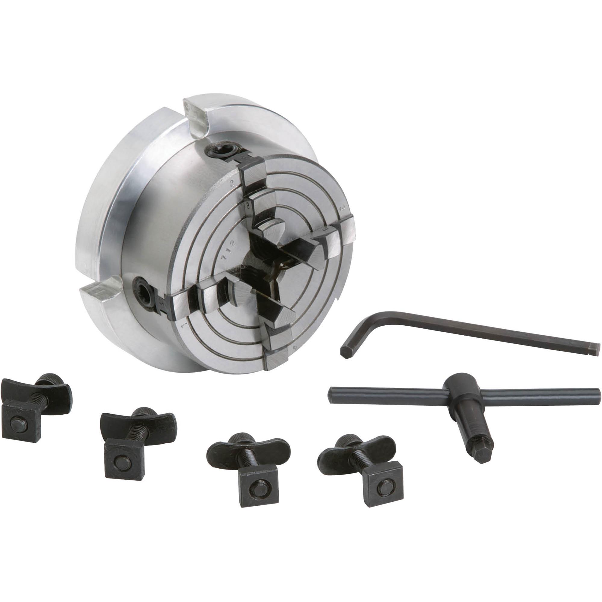 3-1/4" 4-Jaw Chuck for 4" Rotary Table - Grizzly Industrial