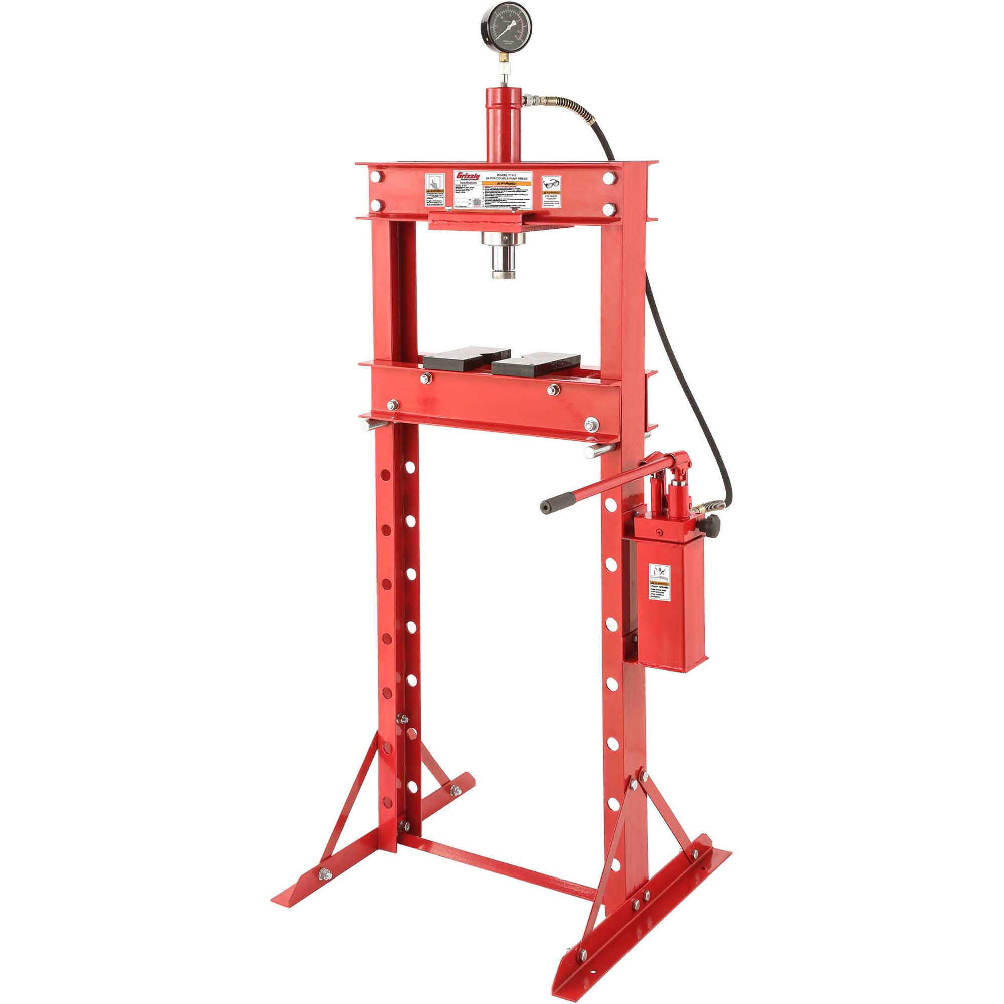20-Ton Double-Pump Hydraulic Press - Grizzly Industrial