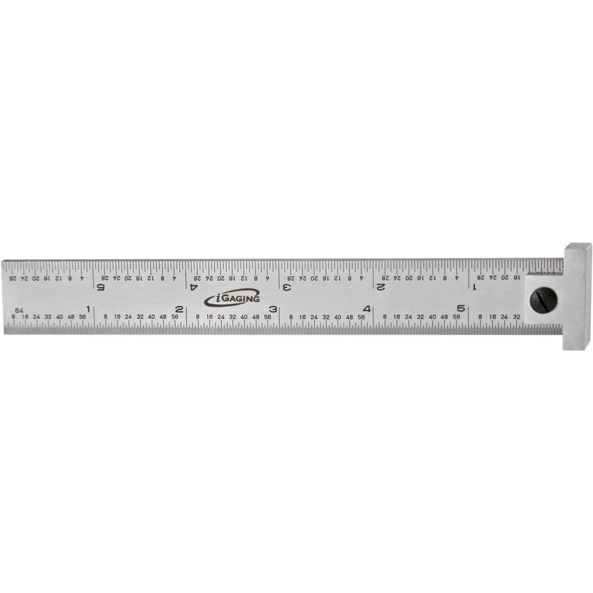 6" Stainless Steel and Chrome Hook Rule - Grizzly Industrial