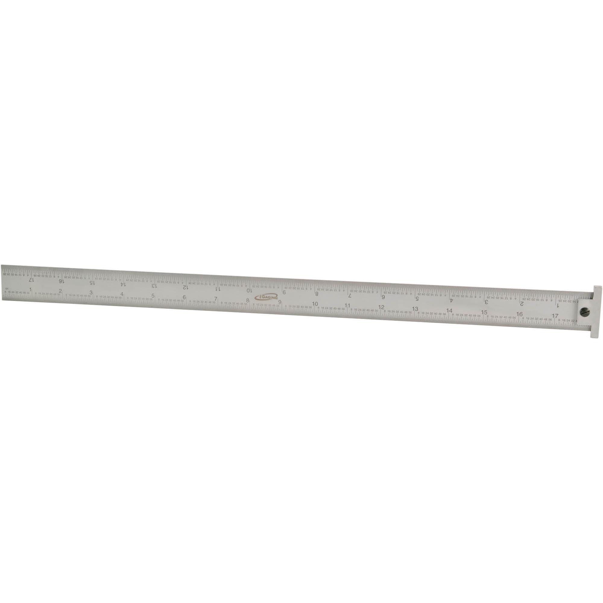 18" Stainless Steel and Chrome Hook Rule - Grizzly Industrial