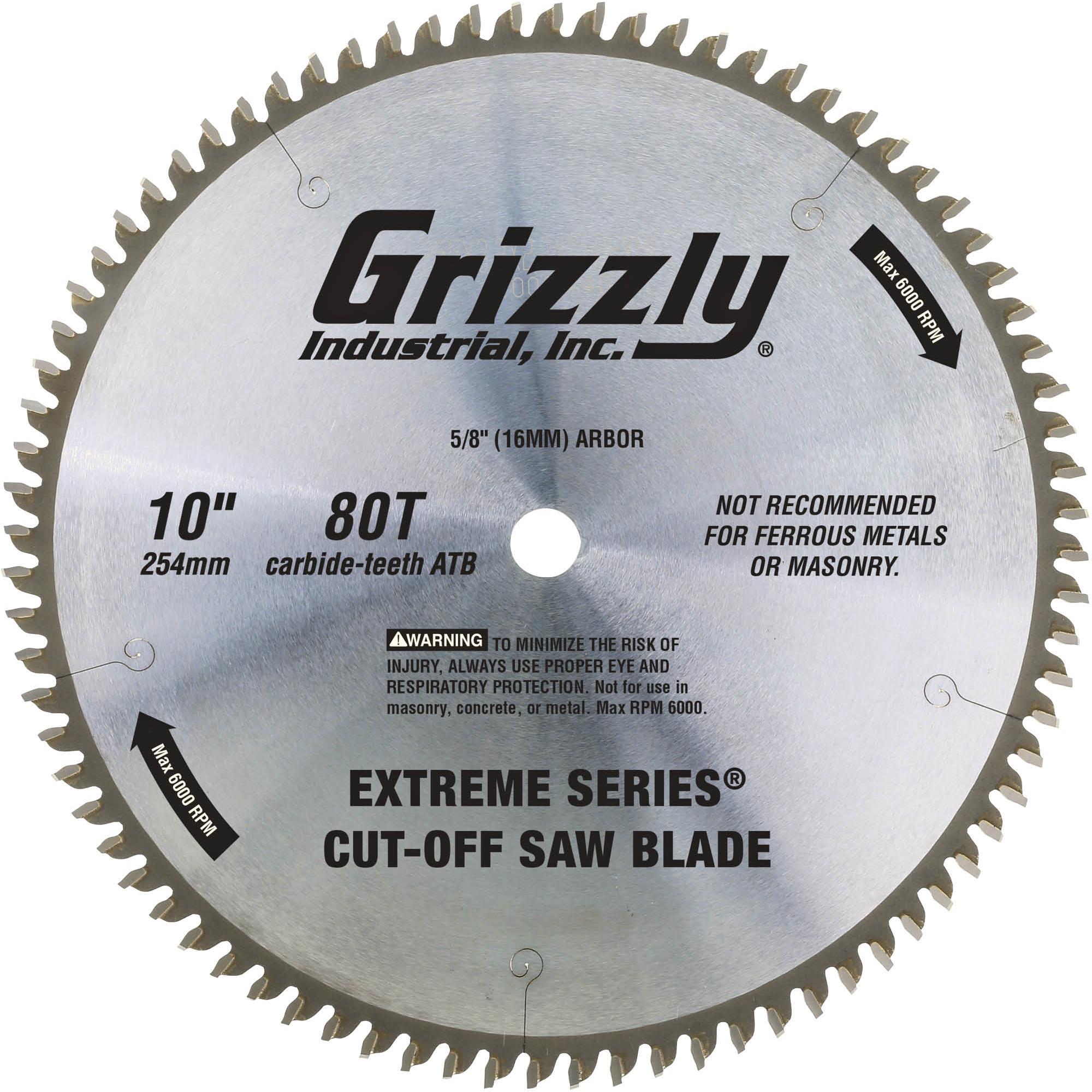 10" x 5/8" 80t ATB Cut-Off Saw Blade - Grizzly Industrial