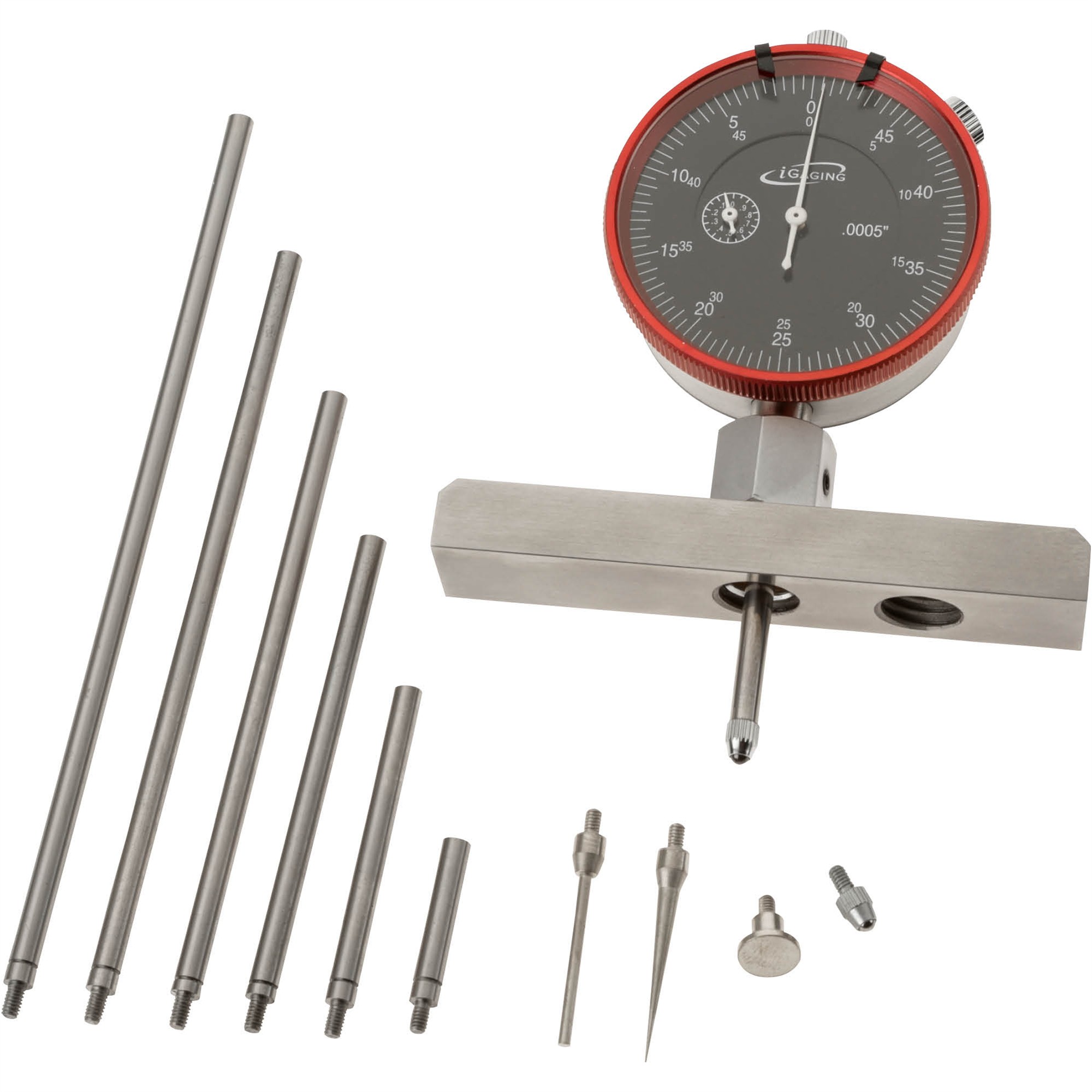0-22"/0.0005" Dial Depth Gauge with Ball/Point/Flat and Groove Anvils ...