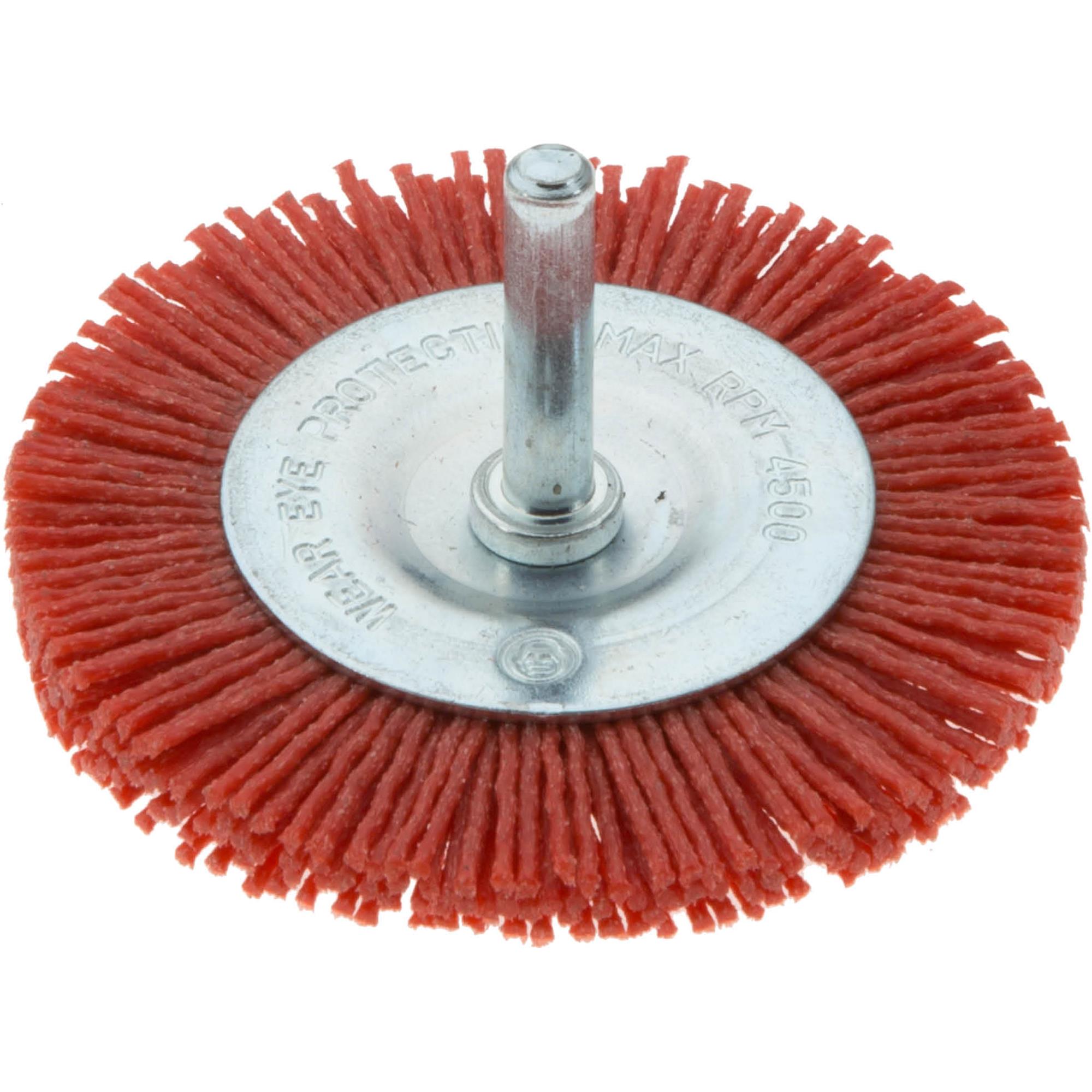 3" Nylon Abrasive Circular Brush with Shaft - Grizzly Industrial