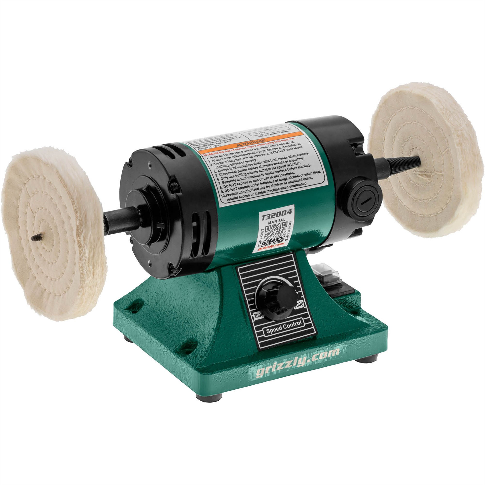 3/4 HP Variable-Speed Mini Benchtop Buffer - Grizzly Industrial, Inc.