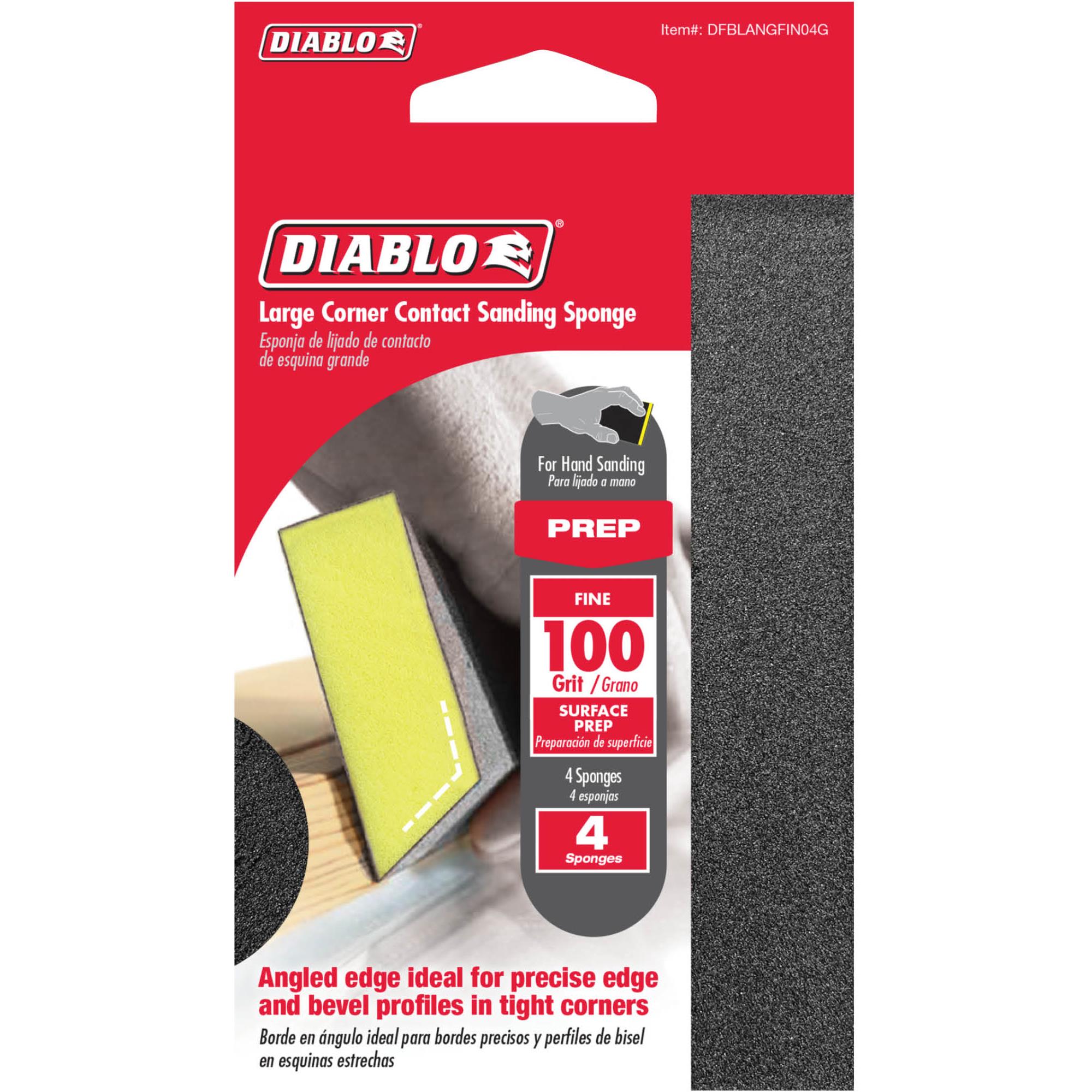 Corner Contact 100-Grit (Fine) Sanding Sponge 4 Pk at Grizzly.com