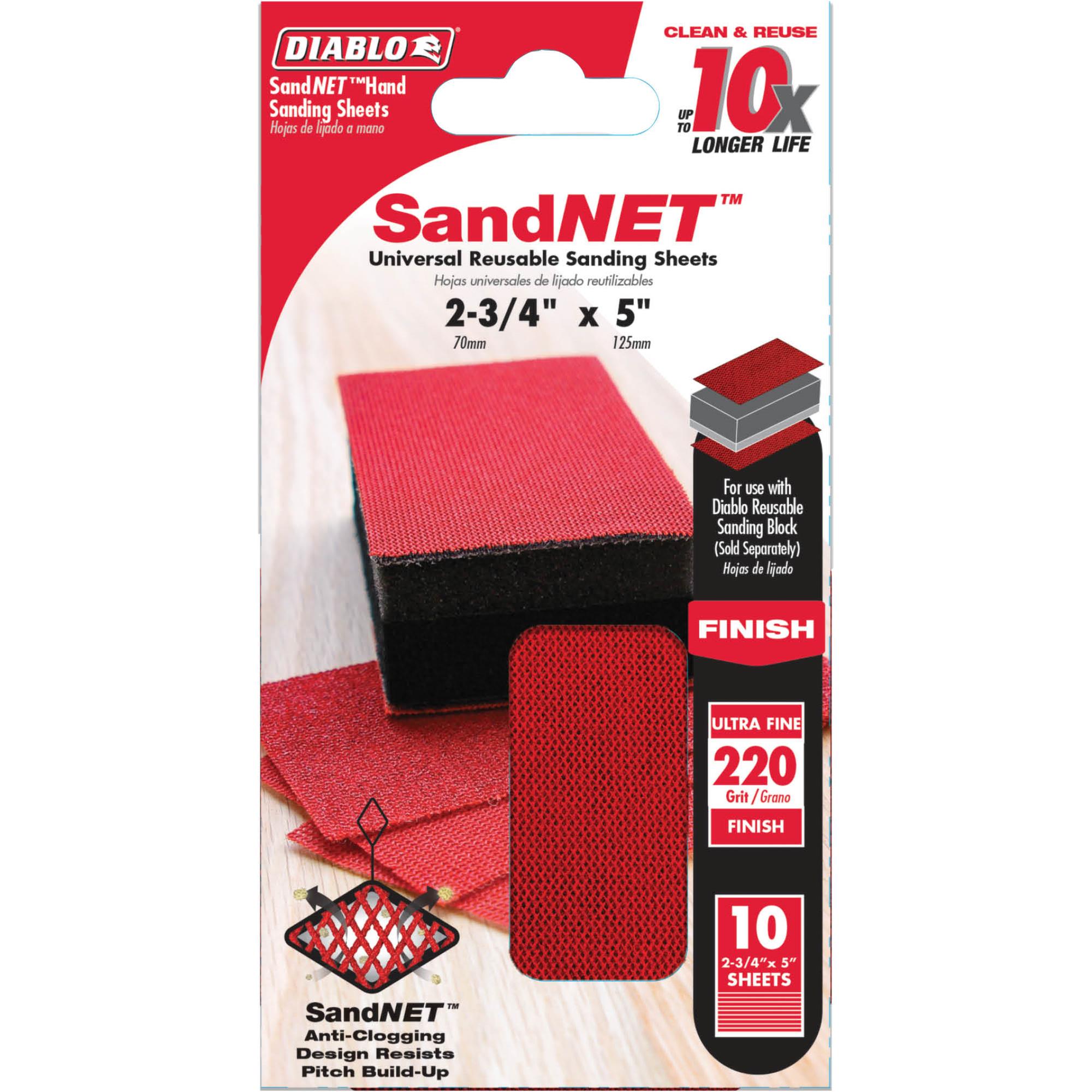 2-3/4" x 5" 220-Grit SandNET™ Reusable Sanding Sheets 10 Pk - Grizzly ...