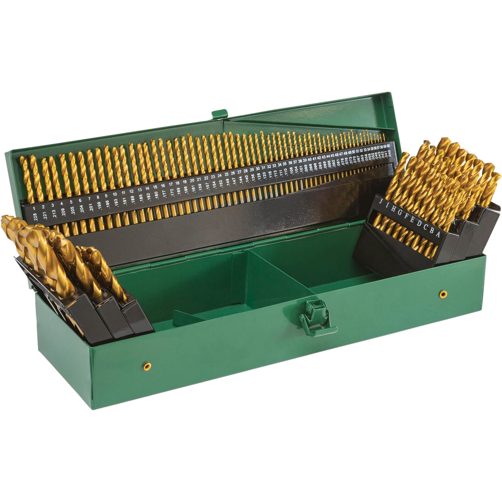 M2 HSS TiN-Coated Drill Bit Set, 115-Pc. - Grizzly Industrial