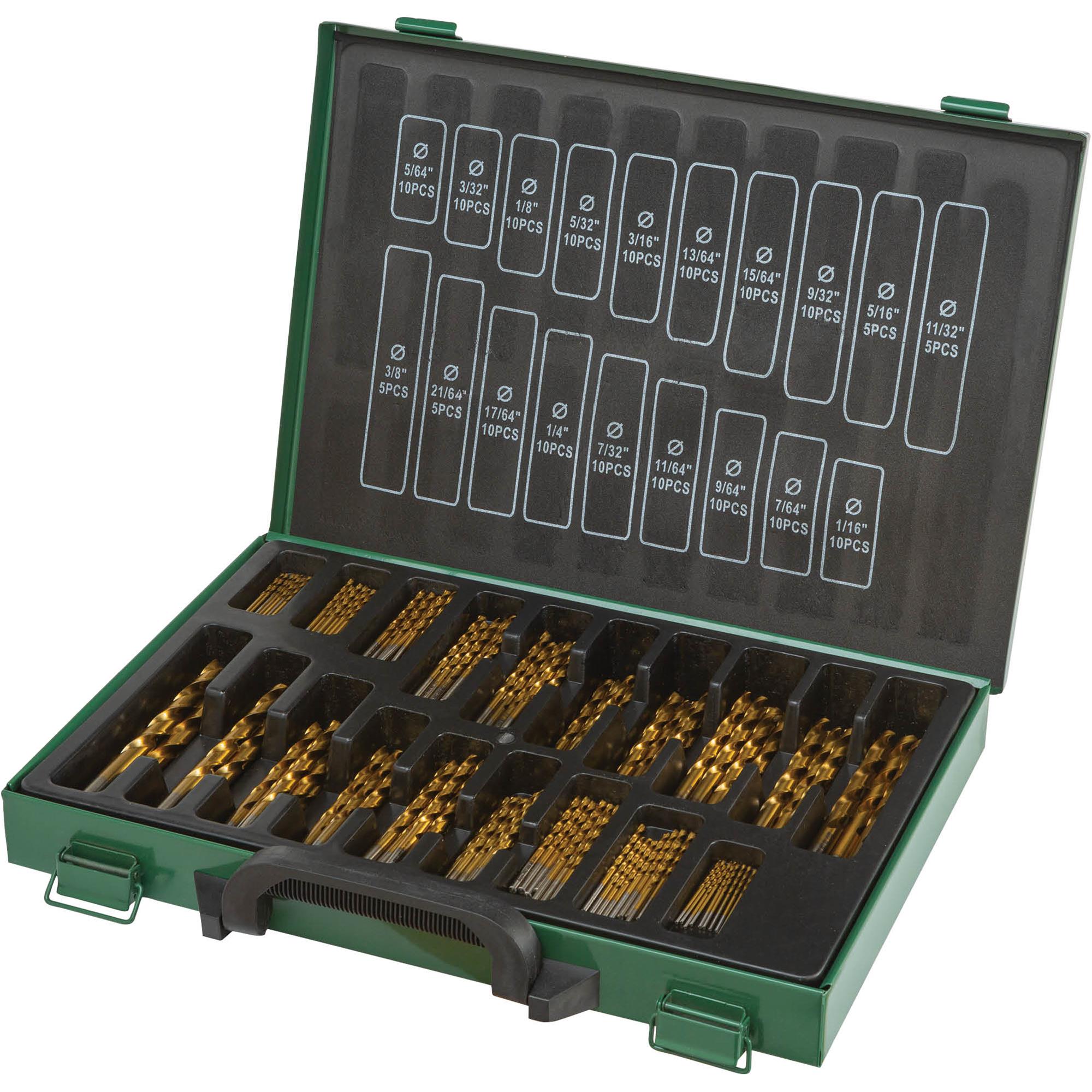 M2 HSS Bulk TiN-Coated Drill Bit Set, 170-Pc. - Grizzly Industrial