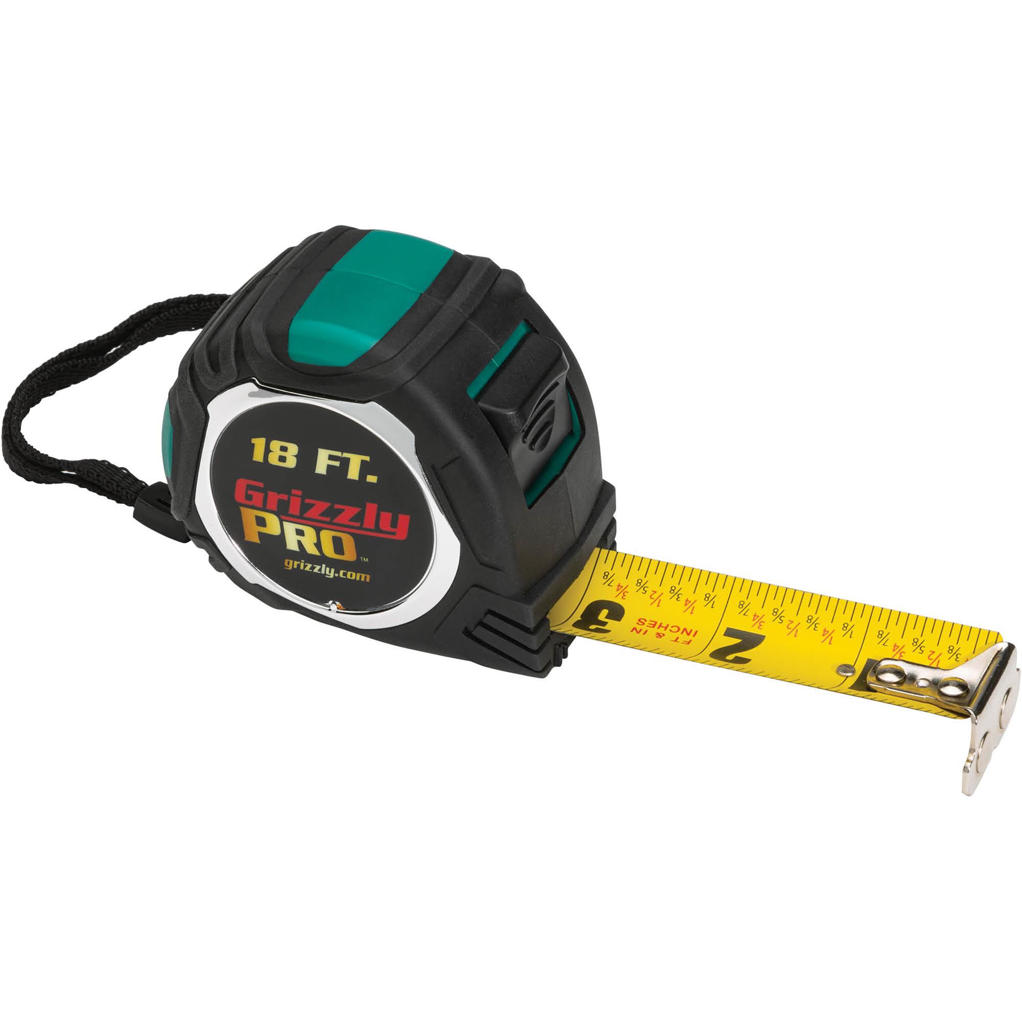 18' Fractional Tape Measure with Blade Assist - Grizzly Industrial