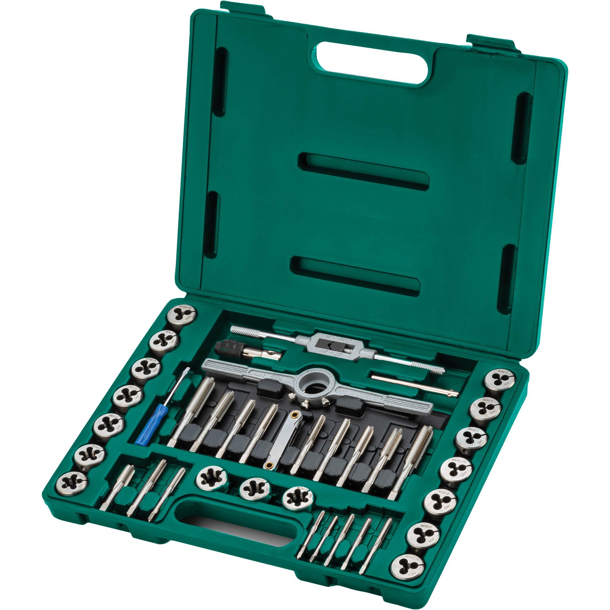 39-Pc. Metric M2 HSS Tap & Die Set - Grizzly Industrial, Inc.