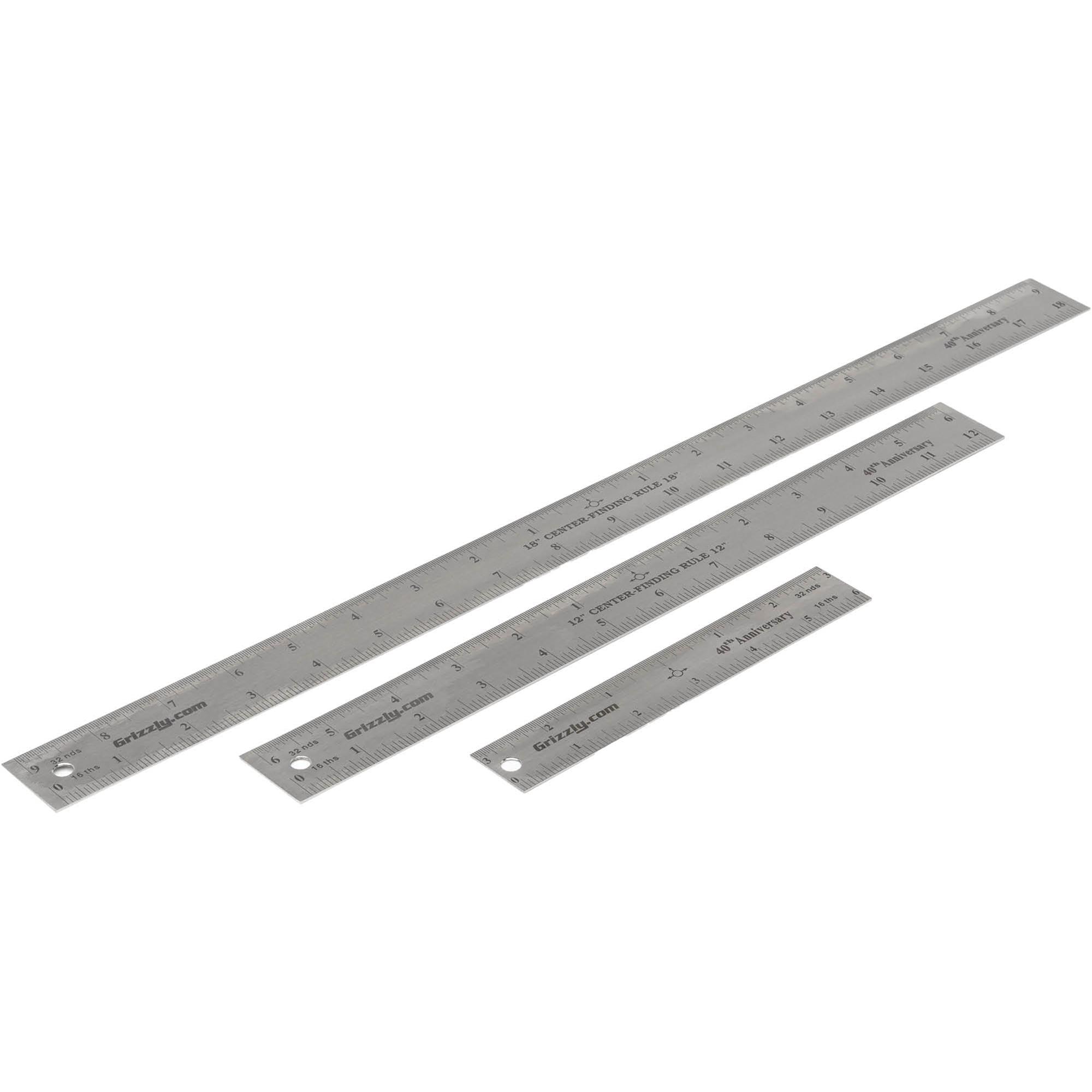 Center Finding Ruler Set, 3 Pc. - Grizzly Industrial, Inc.
