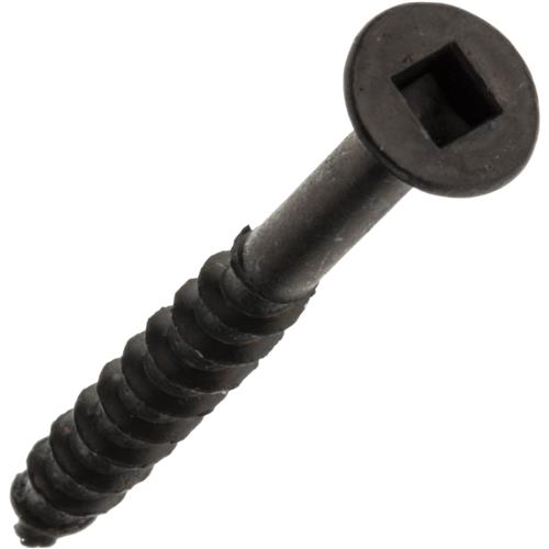 #8 x 1-3/4" #2 Bit Black Square Drive Deep Thread Flat Head Particle ...